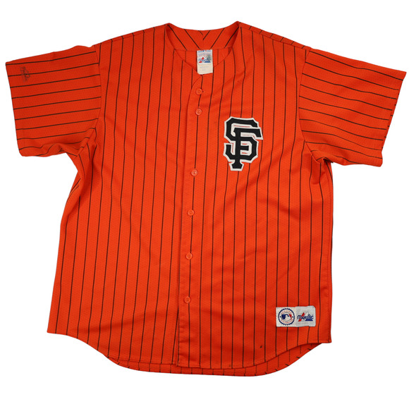 Majestic | Shirts | Vintage Majestic San Francisco Giants Pinstriped ...